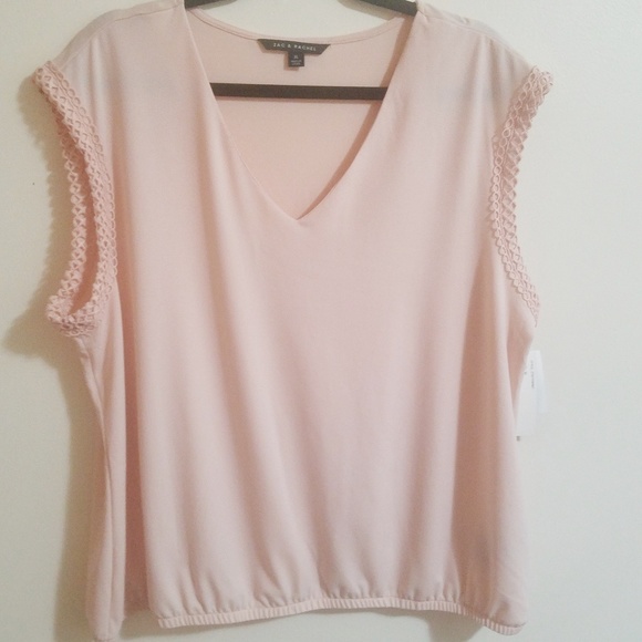 Zac & Rachel | Tops | Zac Rachel Peach Semisheer Xl Top W Lace Nwt ...